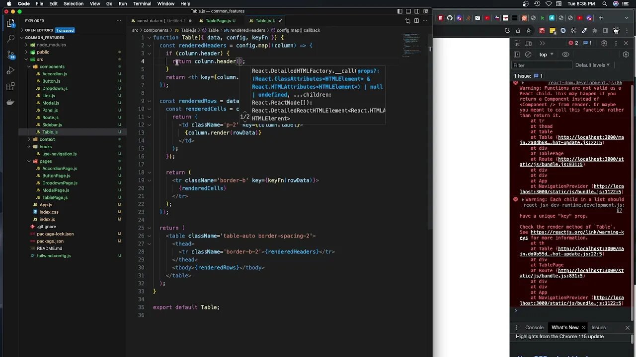 Customizing Header Cells In A Reactjs Table Component
