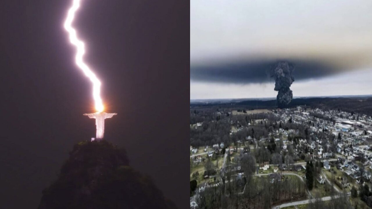 Lightning strikes Christ the Redeemer statue & Ohio Chernobyl