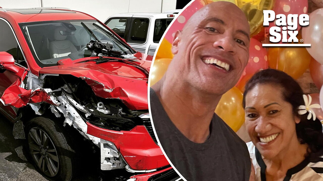 Dwayne 'The Rock' Johnson shows damage after 'survivor' mom's scary car ...