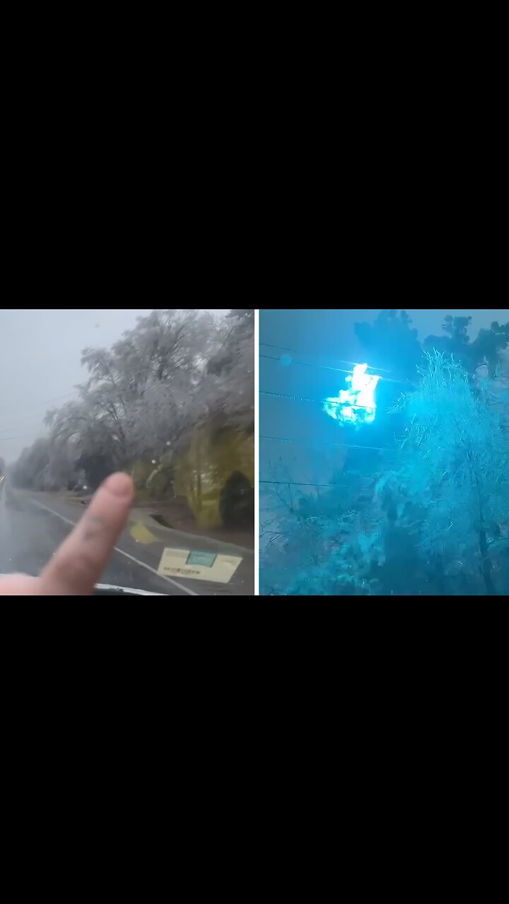Winter Storm In Texas Creates Terrifying Blue Flames On Power Lines