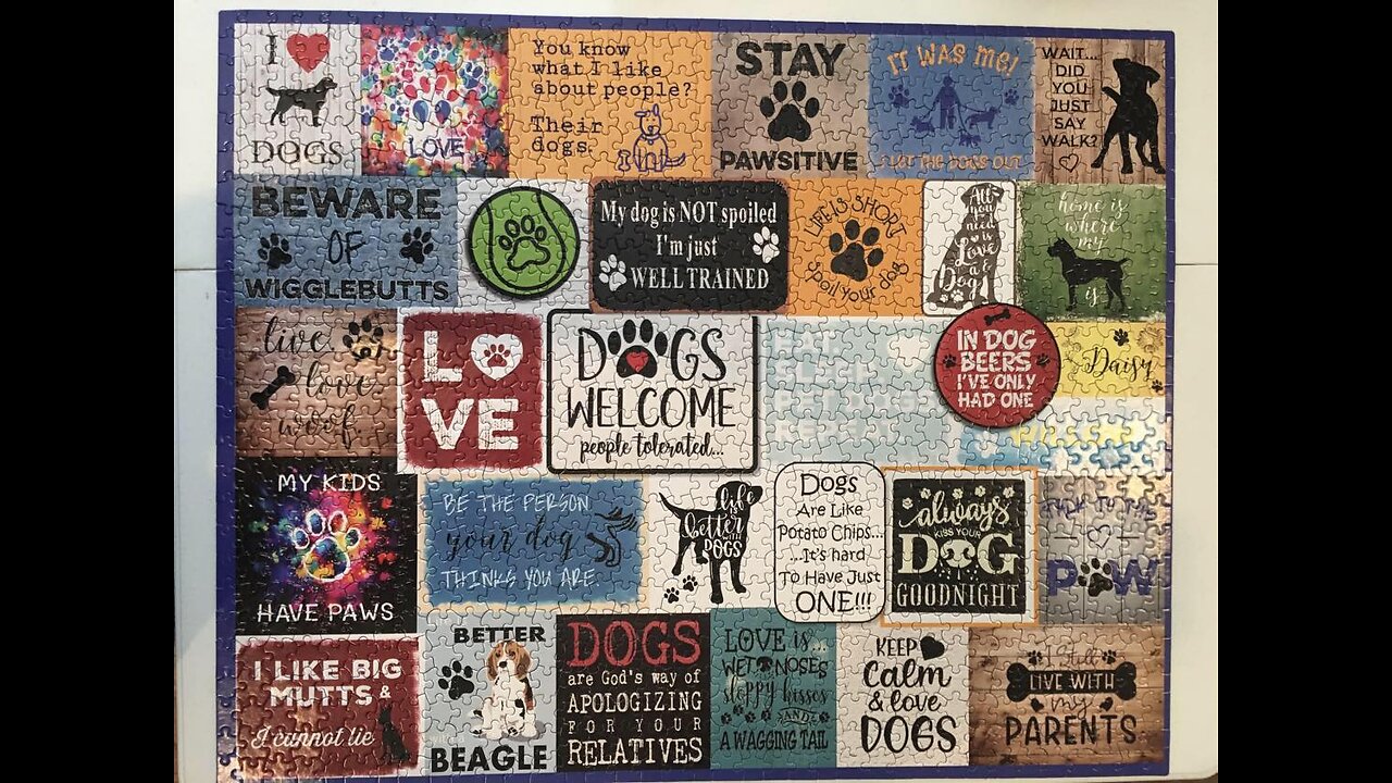 I LOVE DOGS - White Mountain Jigsaw Puzzle (1000 Pieces)