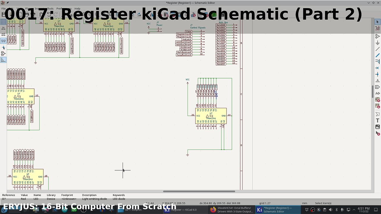 0017 Register Kicad Schematic Part Ii 16 Bit Computer From Scratch