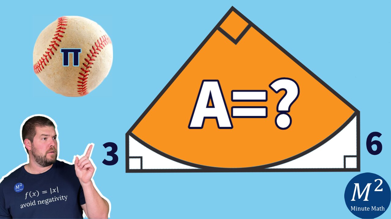 The Unique Baseball Field Math Problem | Find the Area of the Quarter ...