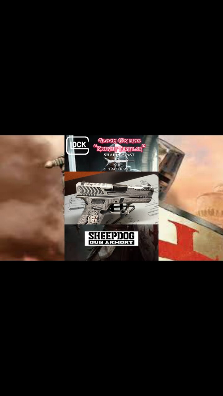 Glock 43x “Knight Templar” 3.41” barrel 9mm 10rd capacity (Shark Coast ...