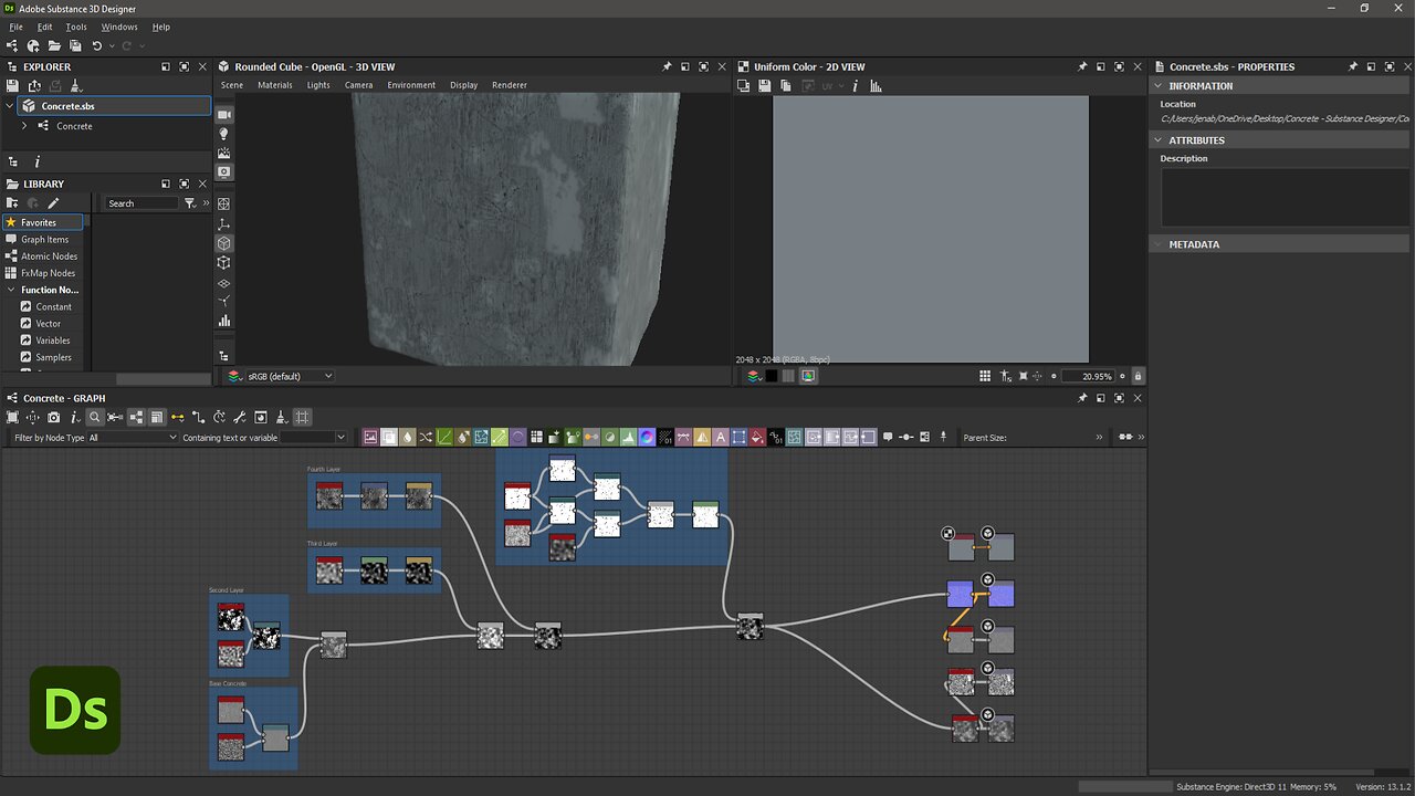 Concrete Material | Substance Designer Tutorial