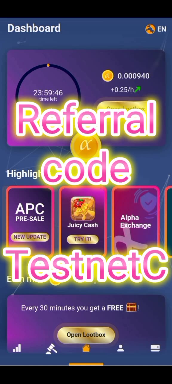 Alpha Network Referral Code TestnetC
