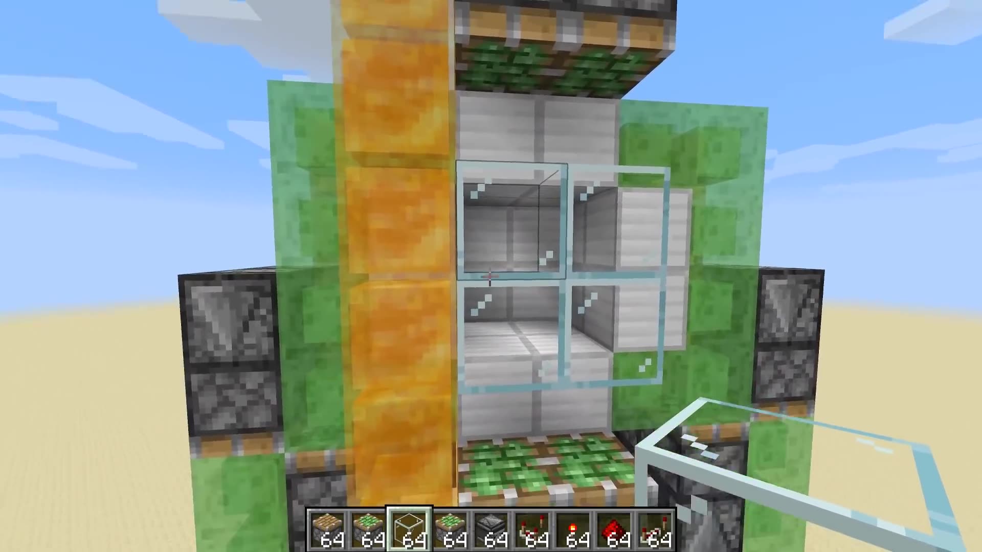 Realistic Piston Elevators With Honey Blocks