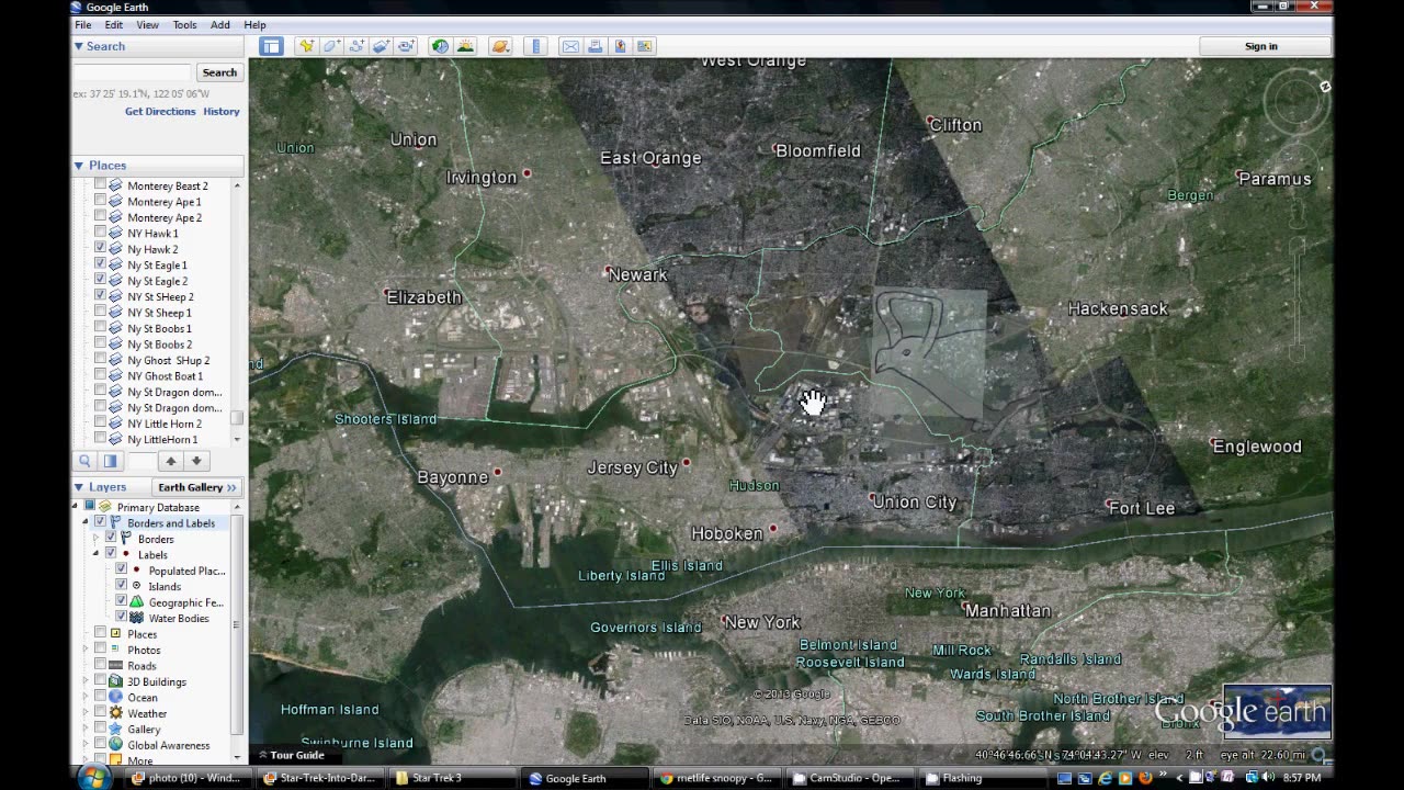 Black Boot Appears Over NY Super Bowl Stadium Google Earth
