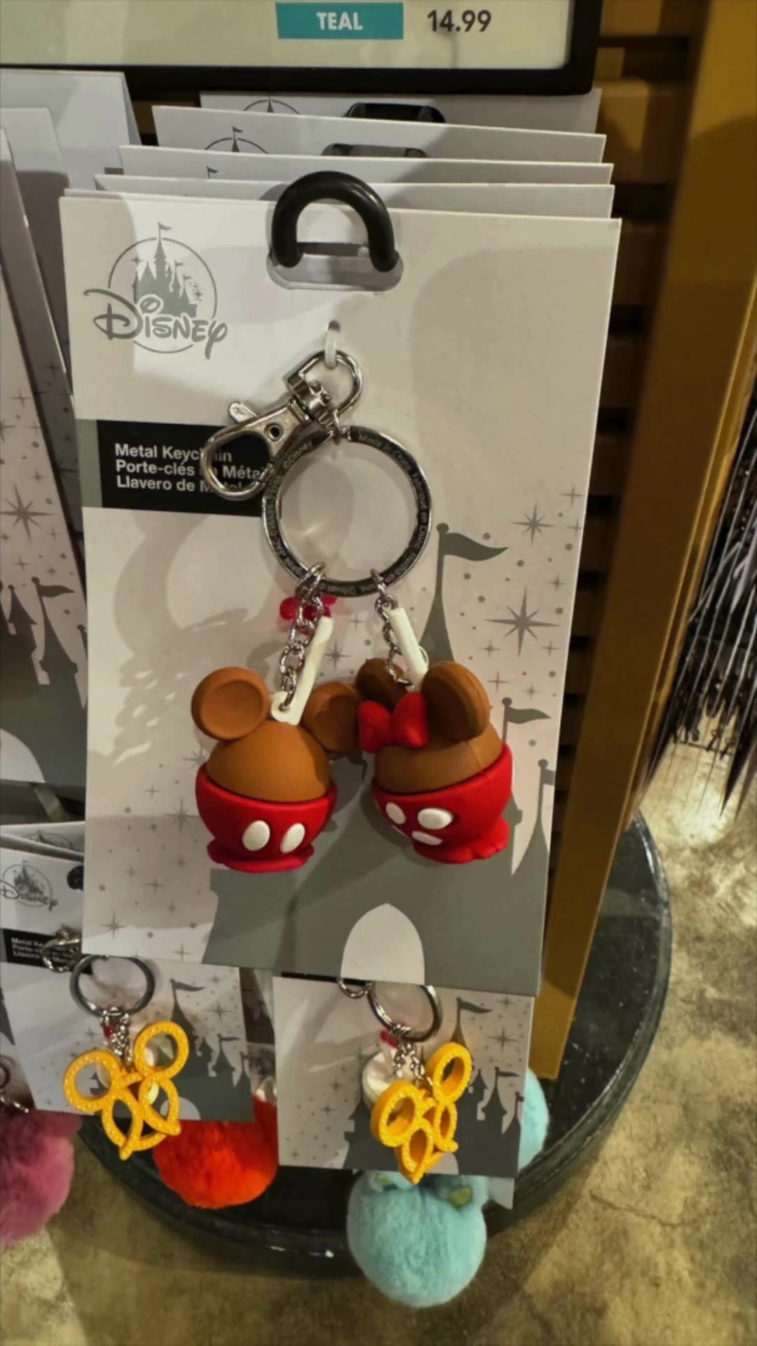 Disney Parks Mickey and Minnie Mouse Candy Apple Keychain #shorts