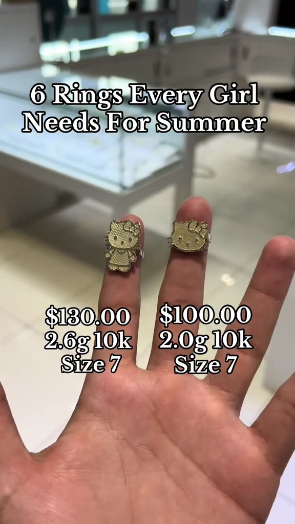 Real Gold Hello Kitty Rings All Under $199
