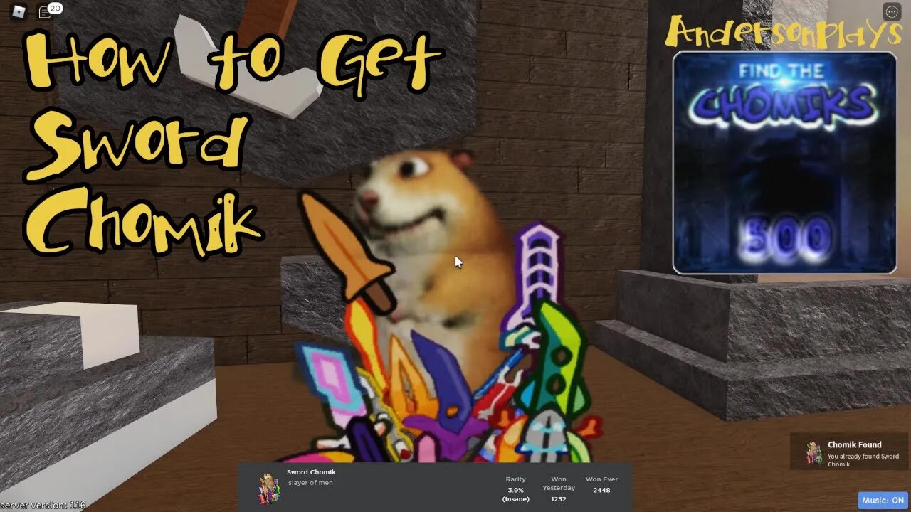 AndersonPlays Roblox [CHOMIK 500] Find the Chomiks - How to Get Sword ...