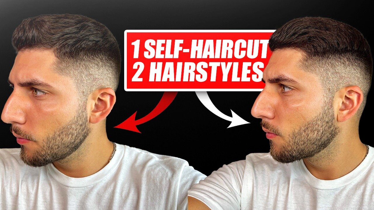 Men's Short Hair Mid Fade Self-Haircut w 2 Hairstyles | How To Cut Your ...
