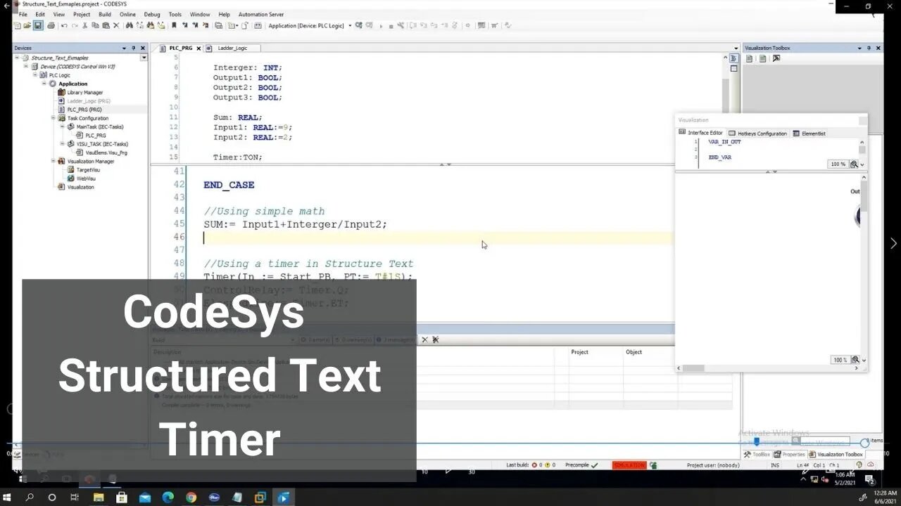 Codesys Structured Text Timer 2021