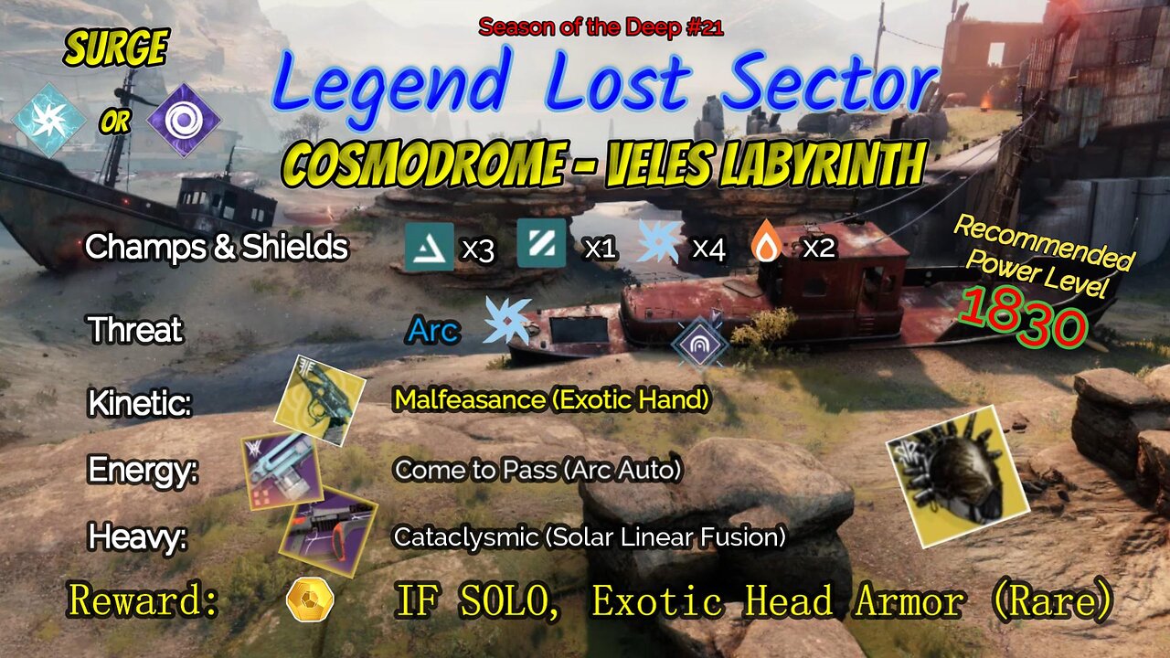 Destiny 2 Legend Lost Sector: Cosmodrome - Veles Labyrinth on my Arc ...