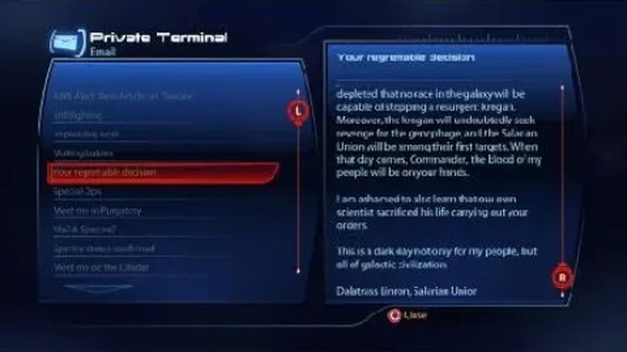 Mass Effect™ Legendary Edition: My Response To Dalatrass Linron (Mass ...