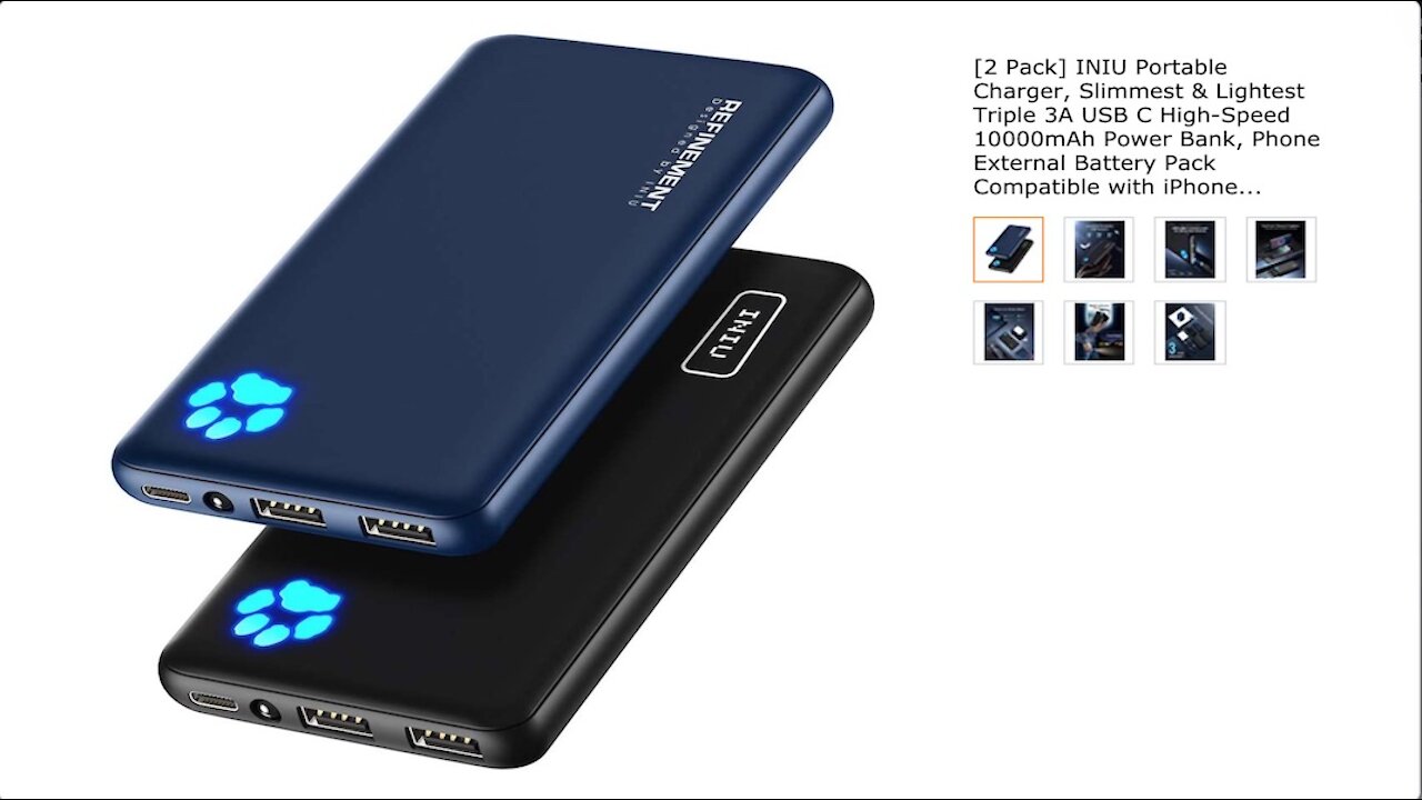 INIU Portable Paw Charger 10,000mAh Battery Bank
