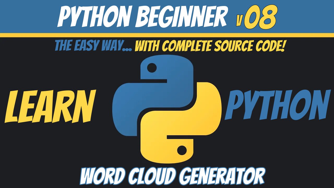 Python Beginner 08 Wordcloud Generator Learn Python The Easy Way 7472