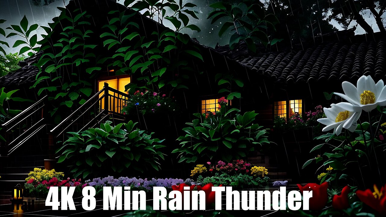 4K 8 Min Ambient Rain Thunder | (AI) Audio Reactive Realistic | Peru's ...