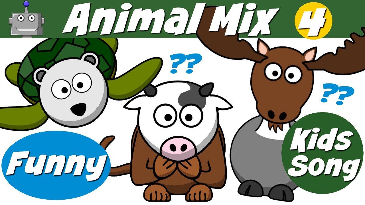 ANIMAL MIX 4 | FUNNY ANIMALS | NURSERY RHYMES | SILLY SONGS | KIDS ...