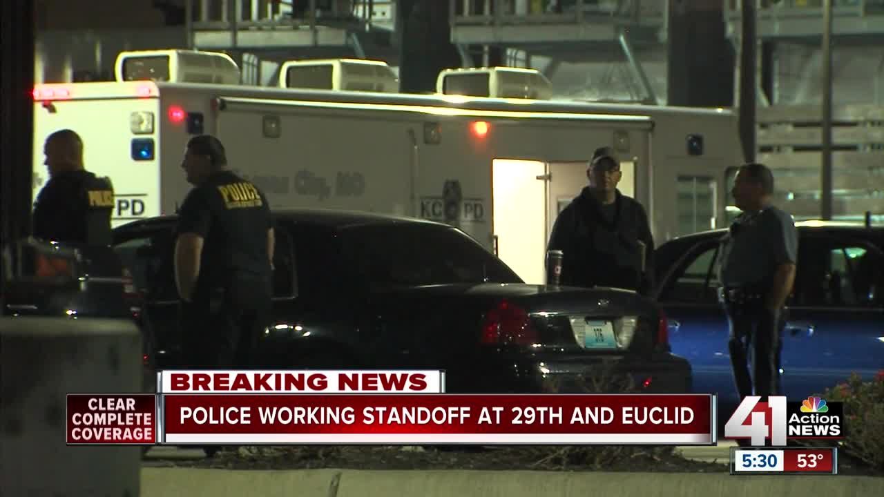 KCPD in standoff with armed man on Euclid Avenue