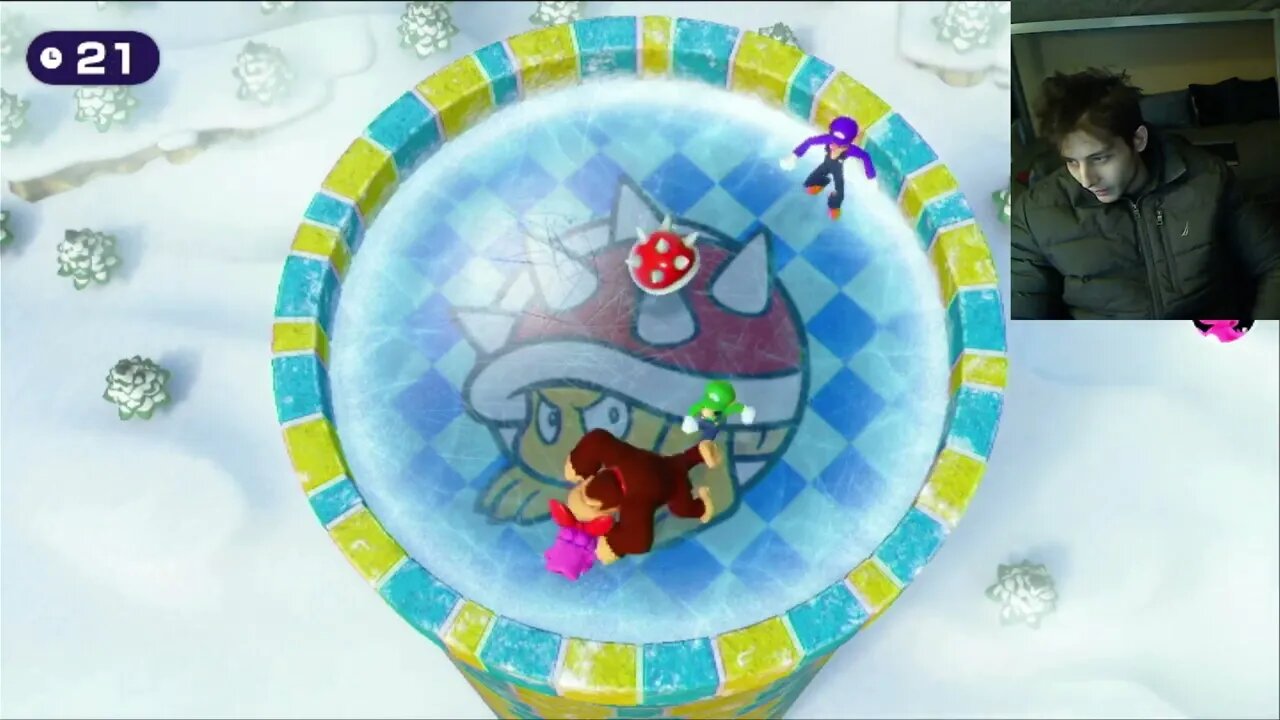 Mario Party Superstars Ice Rink Risk Minigame Featuring Waluigi VS ...