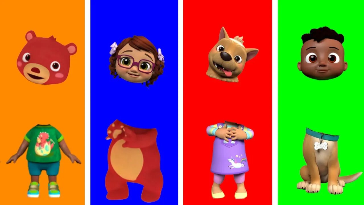 cocomelon | match the head | boo Boo song | five little monkeys jumping ...