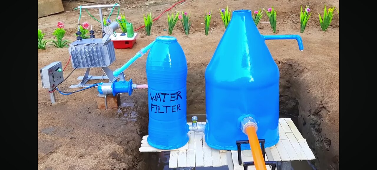 How to make mini water pump | Science project | Water filter tank ...