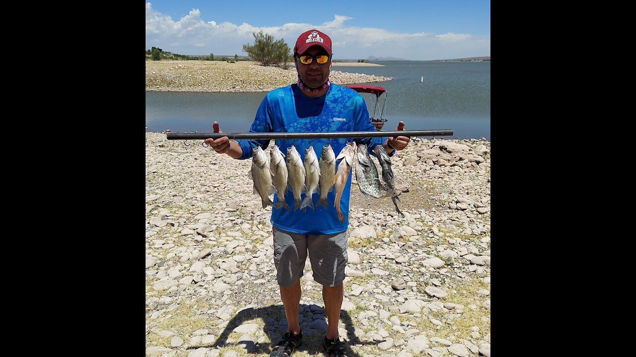 Caballo Lake NM Fishing for Black Bass White Bass Crappie Drum and Carp ...