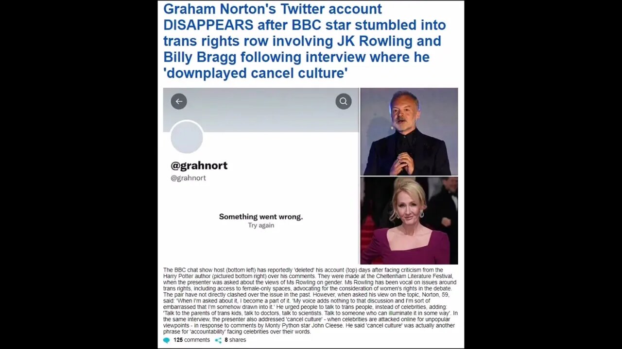 Graham Norton's Twitter account DISAPPEARS after BBC star stumbled into trans rights row