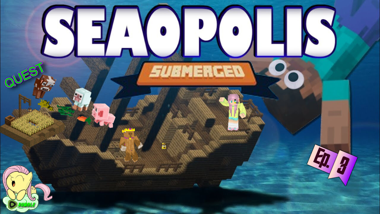 Minecraft SeaOpolis Submerged Episode 3 Time for a farm and animals ...