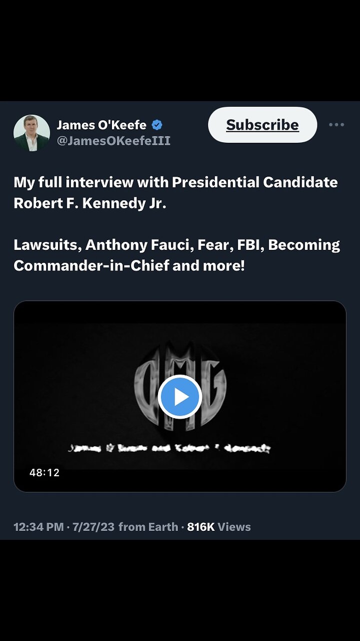 Captioned - James O’Keefe’s full interview with RFK Jr.