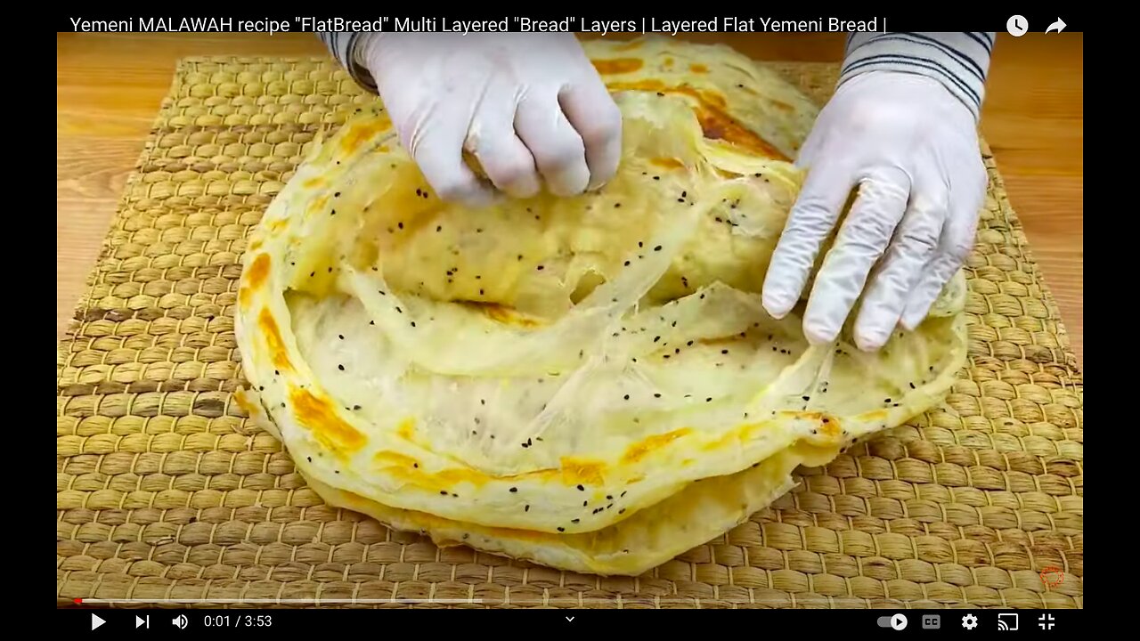 Yemeni MALAWAH recipe "FlatBread" Multi Layered "Bread" Layers ...