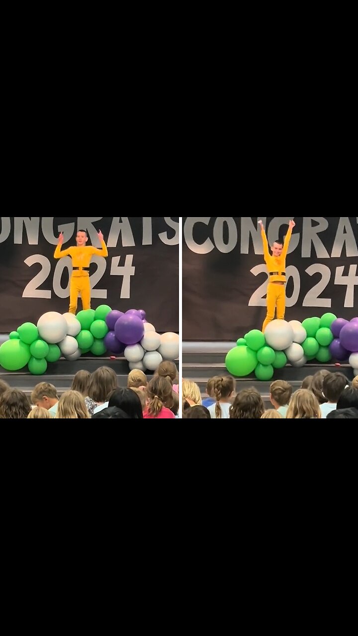 School cheers as autistic boy performs Goofy Movie dance in talent show