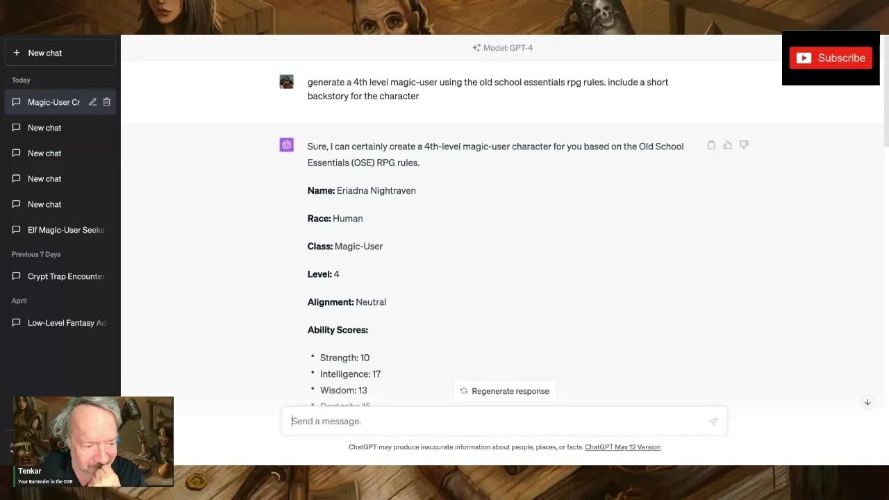 Looks Like I'll be Using Chat GPT AI to Generate NPCs (and more) for My ...