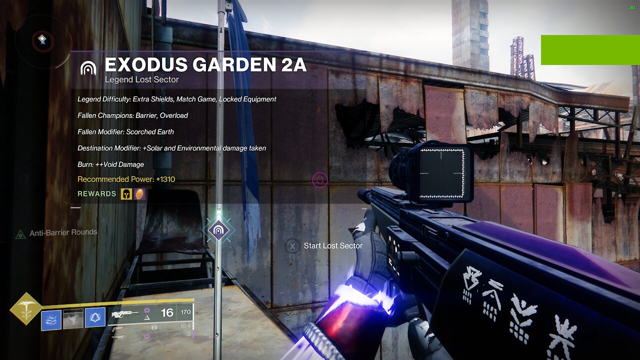 Destiny 2- Legend Lost Sector in the Cosmodrome-Exodus Garden 2A-6-10-21