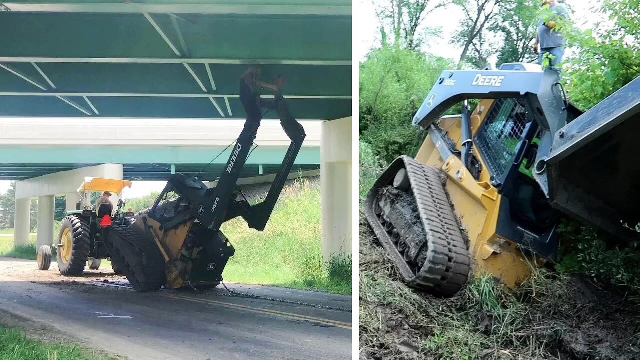 Track Loader Fail and Rescue! | Overpass Disaster and Stuck in the Mud!