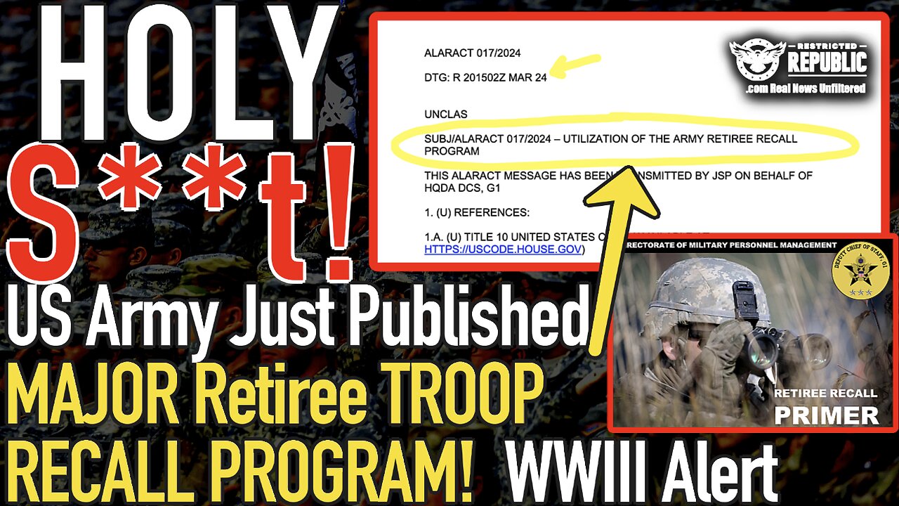 HOLY S**t! US Army Just Published MAJOR Retiree TROOP Recall Program ...