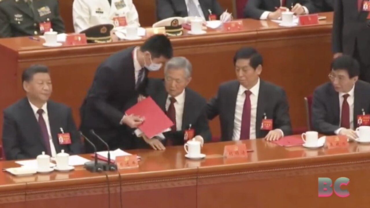 Former Chinese leader Hu Jintao unexpectedly led out of room as Party ...