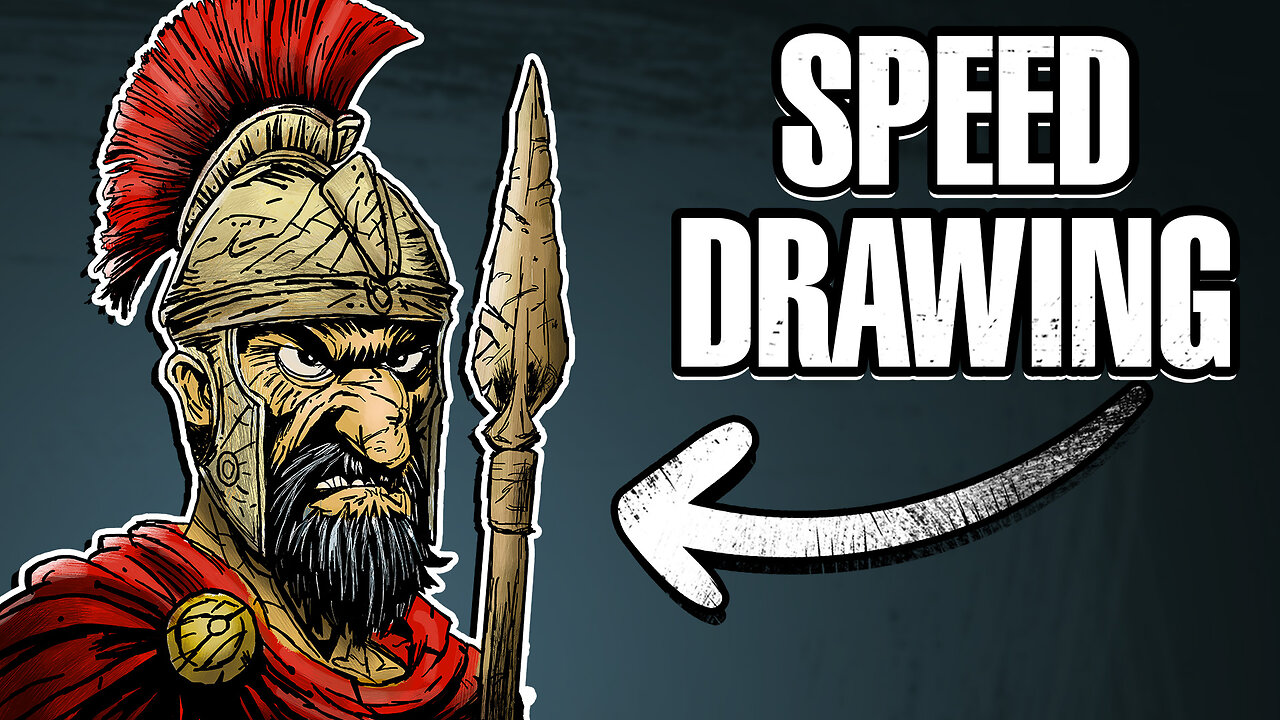 Drawing a Sparta Warrior - Time-Lapse