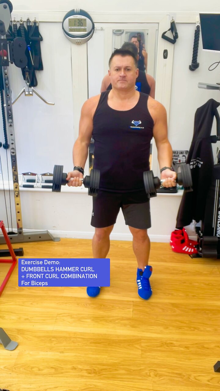 DUMBBELL HAMMER + FRONT CURL COMBINATION For Biceps