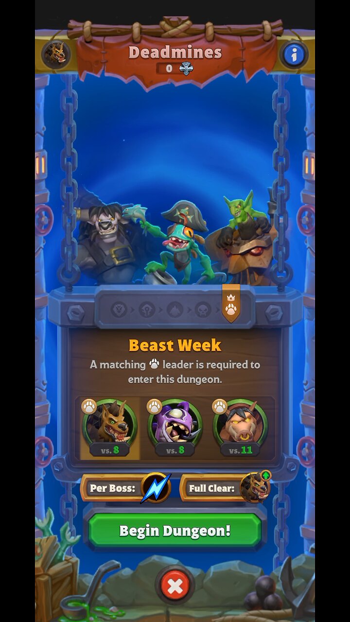 Warcraft Rumble - Dead Mines - Hogger - Beast Dungeon - June 2024