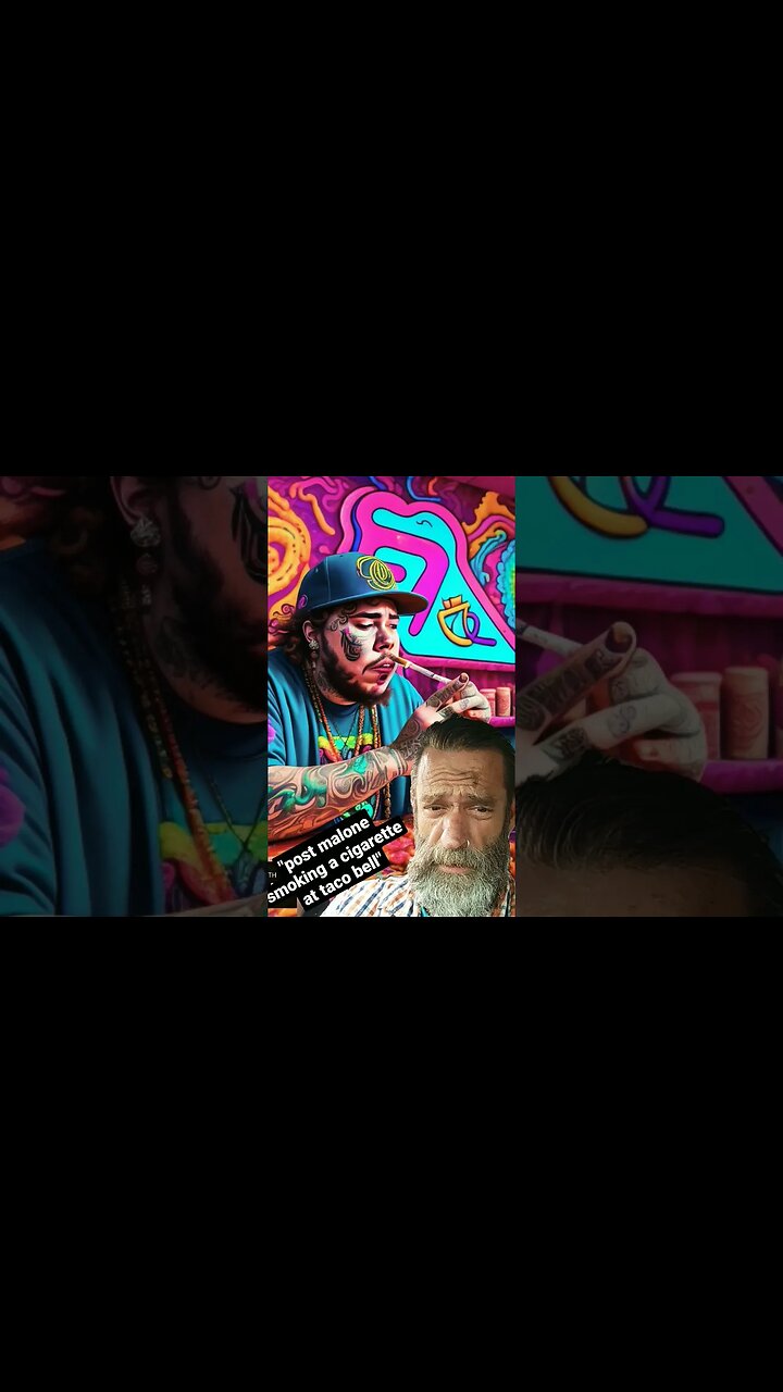 AI prompt: post malone smoking a cigarette at taco bell #ai # ...