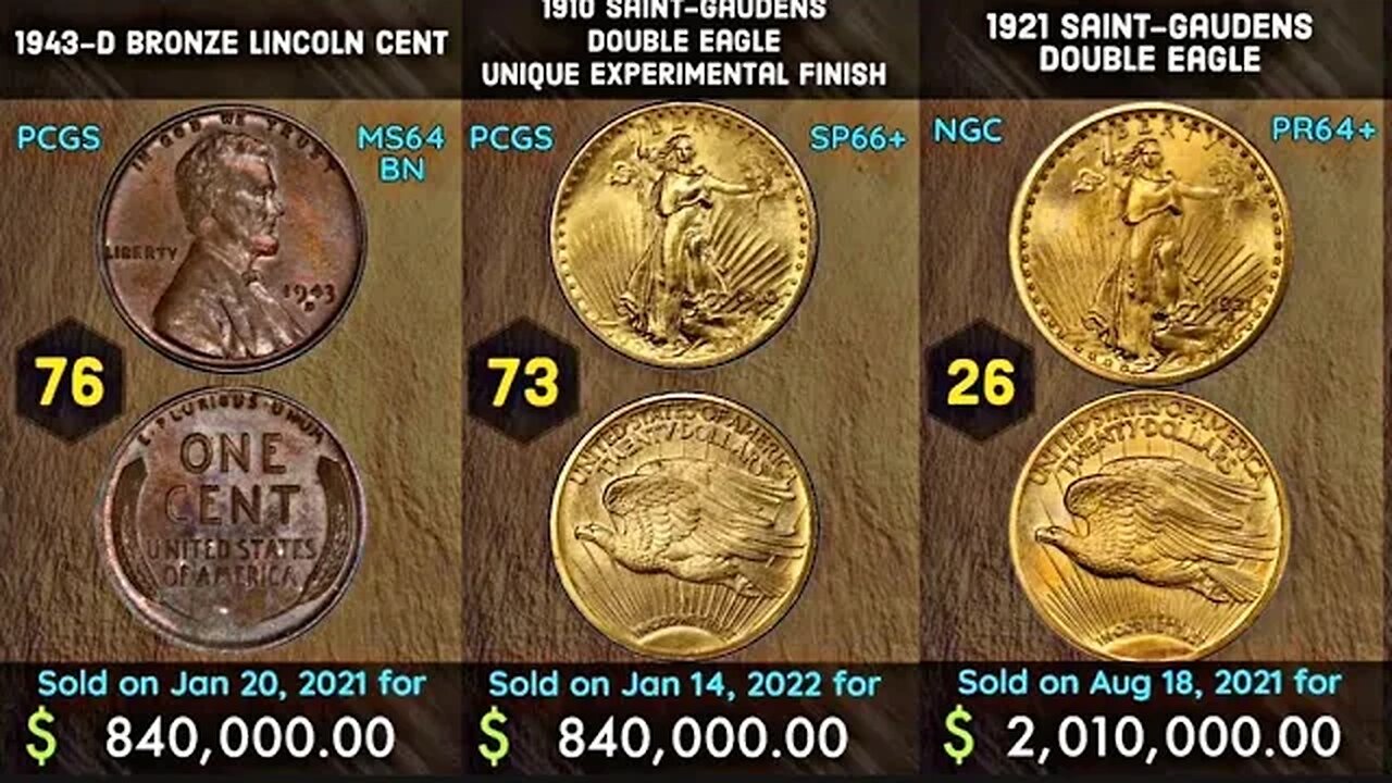 Top 100 most valuable US Coins most expensive 100 coins worth a lot of ...
