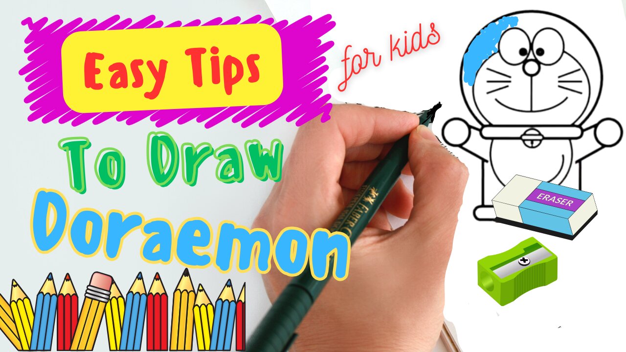 Tutorial to draw Doraemon 😊 | Easy Tips | Viral Art Draw