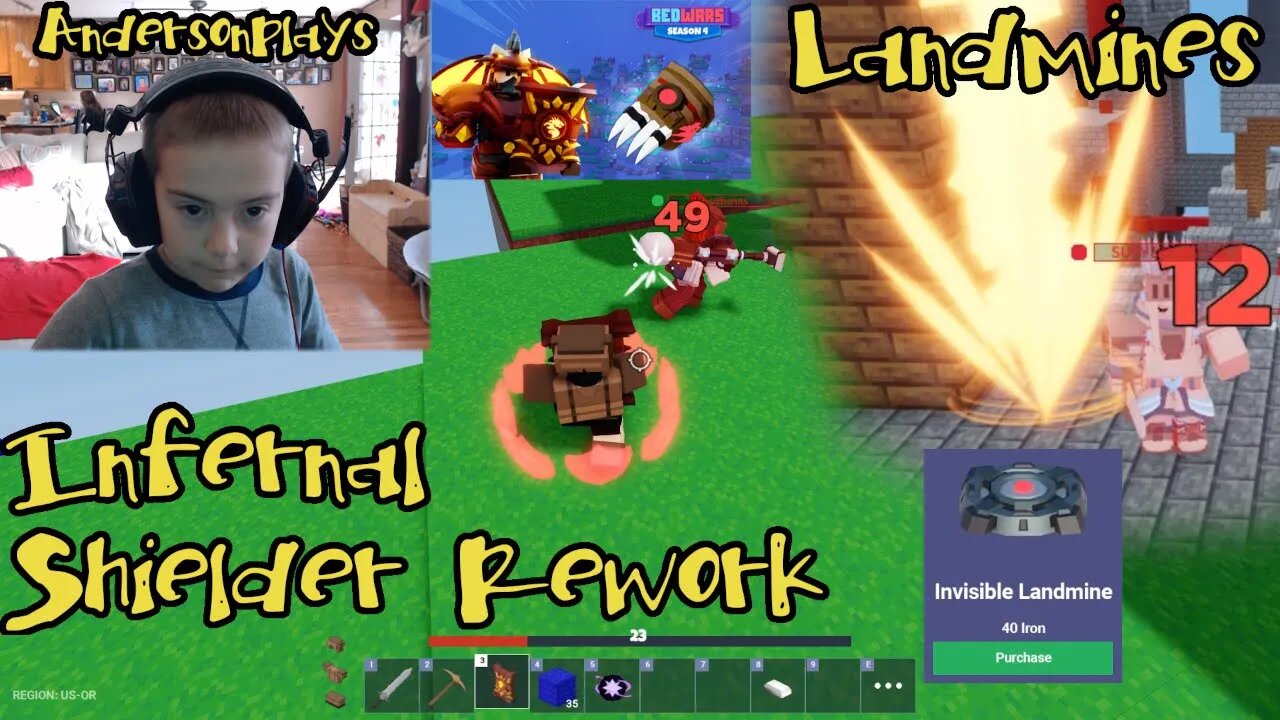 AndersonPlays Roblox BedWars 💥 [LANDMINES + 2x XP!] - Infernal Shielder ...