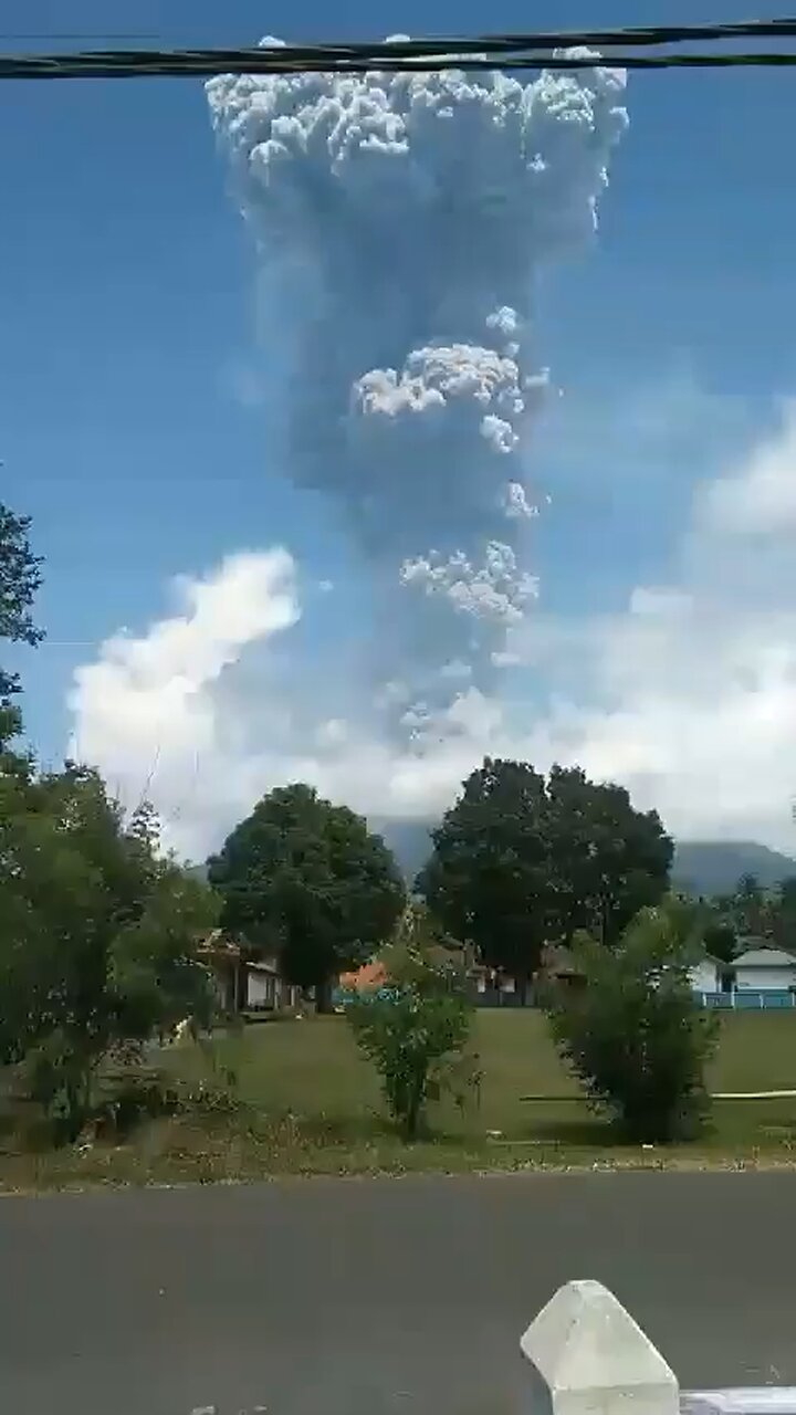 Mount Ibu, a volcano located in eastern Indonesia, emitted ash five ...