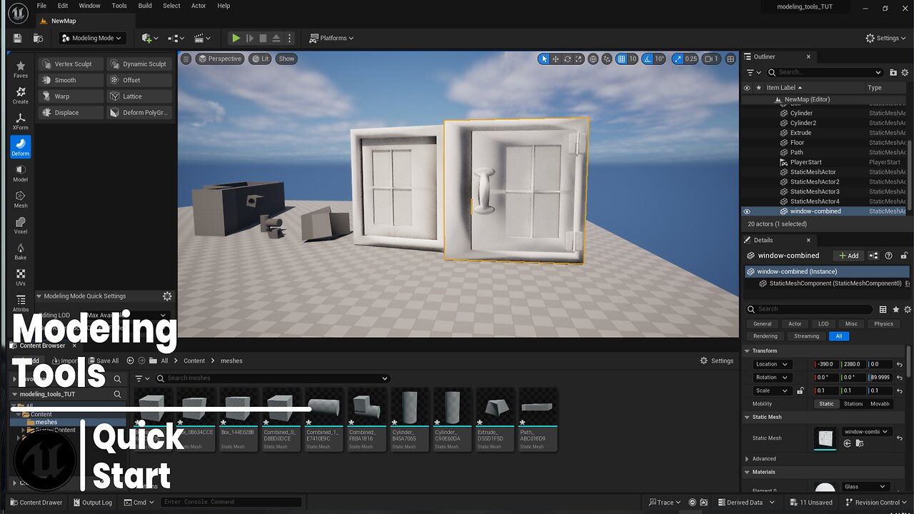 Using The Modeling Tools In Unreal Engine Getting Started In Unreal Engine 532