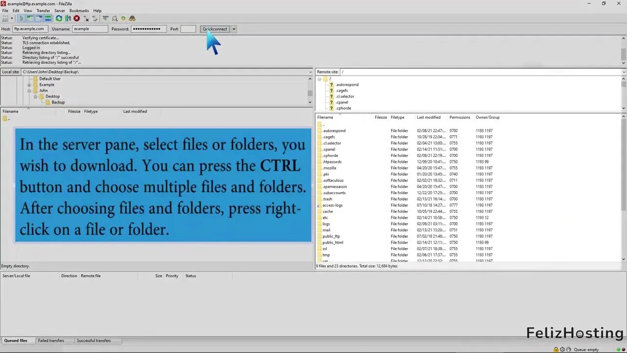How to download files and folders to your computer using FileZilla ...
