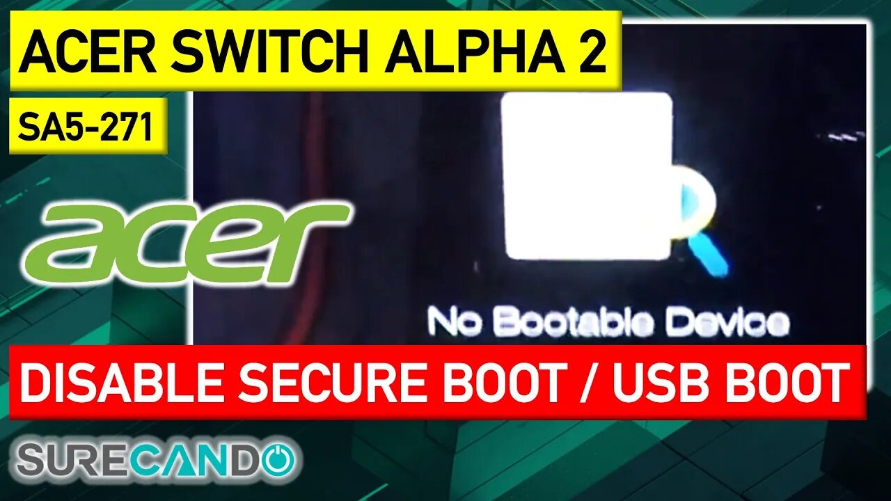 ACER Laptop Switch How to boot from USB Enter BIOS Disable Secure Boot ...