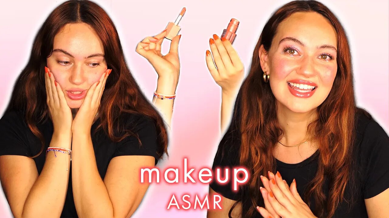 ASMR doing my makeup while you fall asleep, sparkling natural look with ...